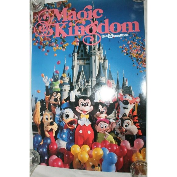 Disney | Art | Vtg 983 Disney Magic Kingdom Poster 27 78 X 18 12 | Poshmark